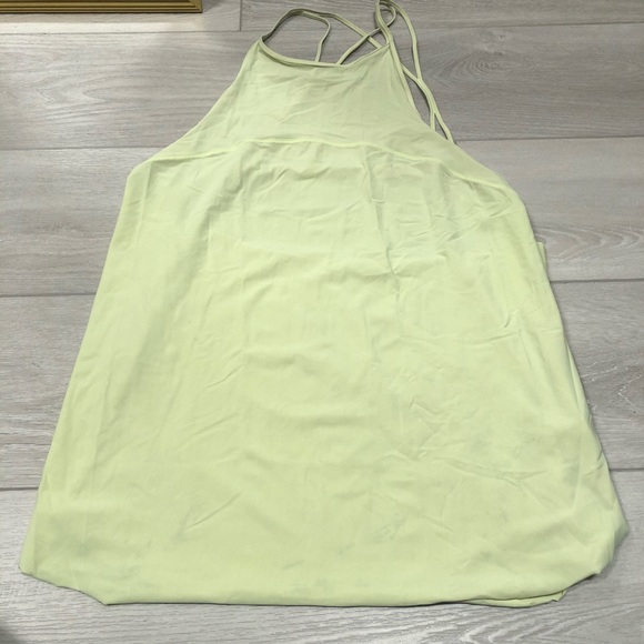 lululemon athletica | Tops | Lululemon Yellow Open Back Straps Tank Top ...